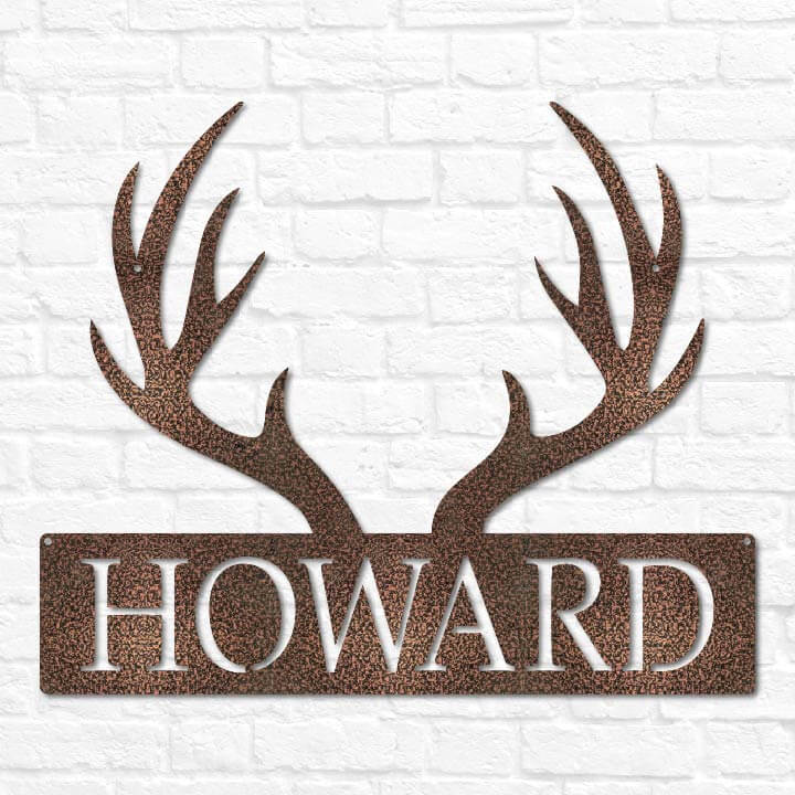 Deer Antler Name Sign | Outdoor Hunting Cabin Decor | Hunting Gift ...