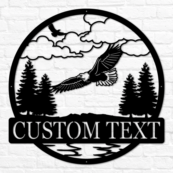 Eagle Outdoor Monogram | Eagle Home Cabin Decor | Family Name Sign ...