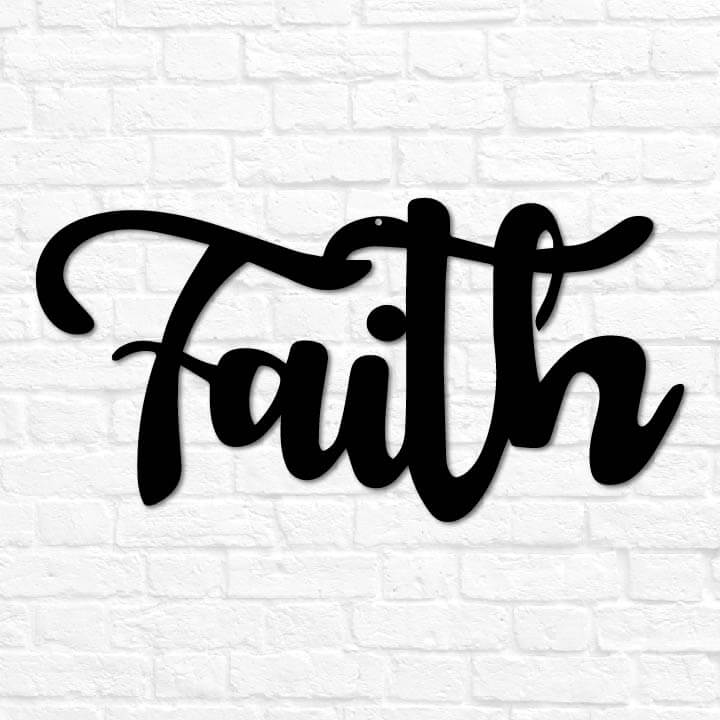 Metal Faith Word Wall Art | Religious Christian Church Home Decor ...