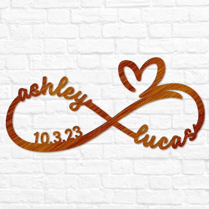 Metal Infinity Monogram | Valentine's Day Gift | Couples Wedding Gift ...