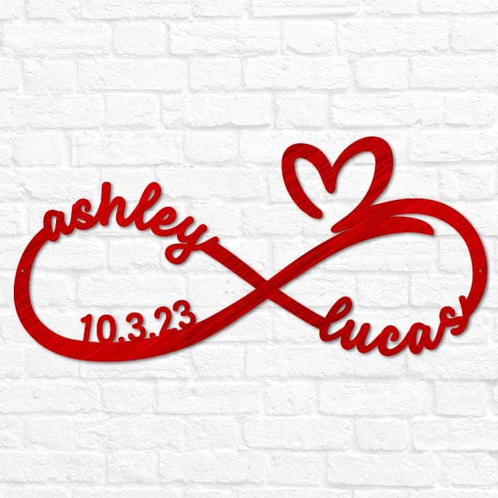 Metal Infinity Name Sign | Wedding Gift | Custom Infinity Monogram ...