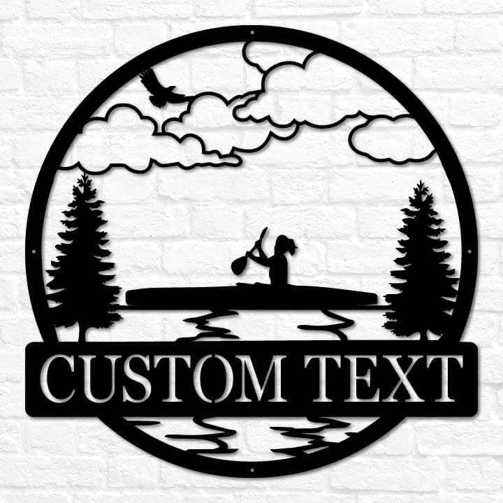 Outdoor Kayak Monogram | Cabin Cottage Lake House Decor | Name Sign ...