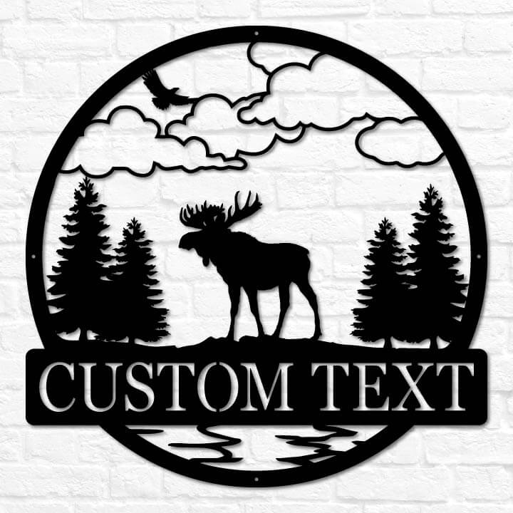 Outdoor Moose Name Sign | Cabin Camper Decor | Hunting Outdoorsman Gift ...