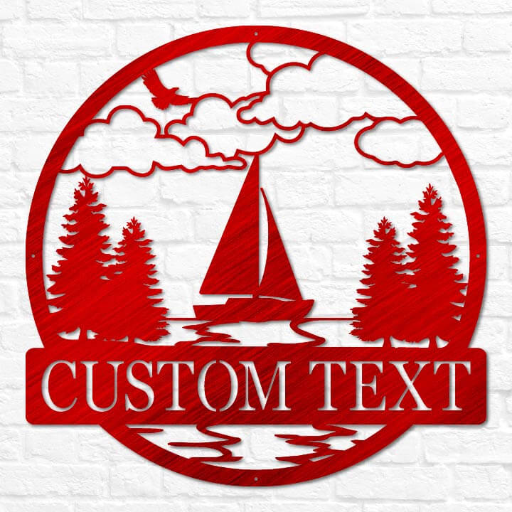 Outdoor Sailboat Metal Name Sign | Personalized Coastal Cottage Cabin ...