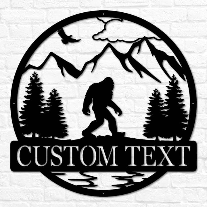Sasquatch Outdoor Name Sign | Mountain Wall Art | Cabin Decor ...