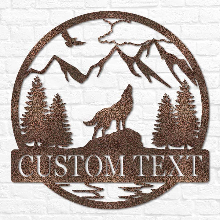 Custom Outdoor Wolf Name Sign | Wilflife Rustic Cabin Outdoor Decor ...