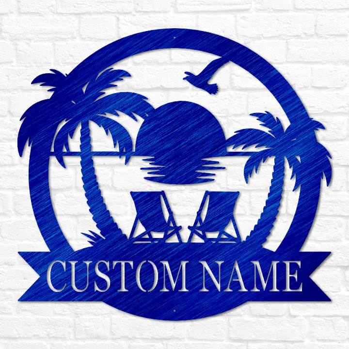 Beach Monogram | Lake House Decor | Beach Decor | Custom Metal Decor ...