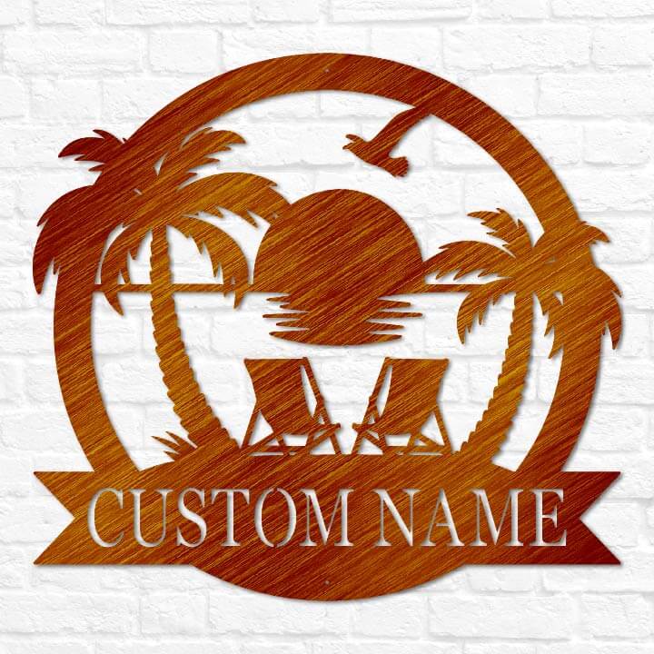 Beach Monogram | Lake House Decor | Beach Decor | Custom Metal Decor ...