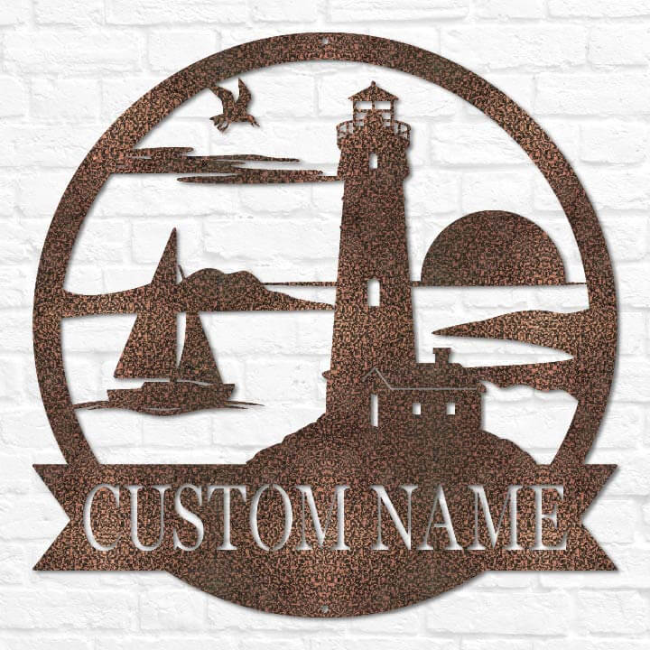 Lighthouse Name Sign | Lighthouse Nautical Coastal Cottage Home Decor ...
