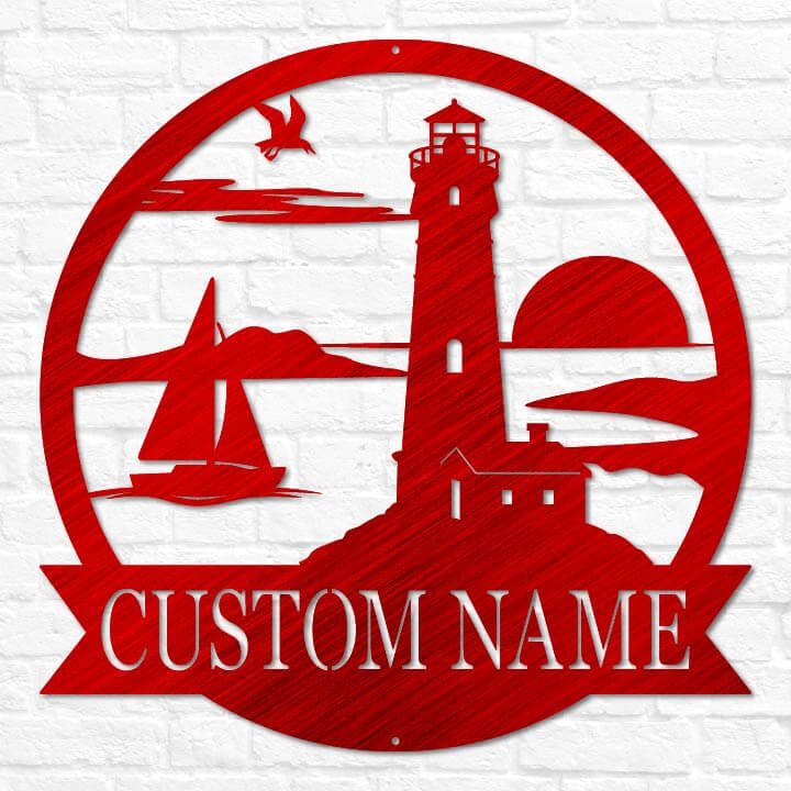 Lighthouse Name Sign | Lighthouse Nautical Coastal Cottage Home Decor ...