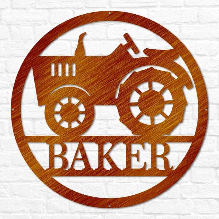 Pesonalized Tractor Circle Name Sign | Farmhouse Barn Farmer Gift ...