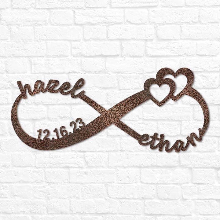 Metal Infinity Monogram | Valentine's Day Gift | Couples Wedding Gift ...