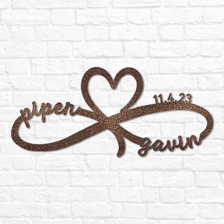 Metal Infinity Monogram | Valentine's Day Gift | Couples Wedding Gift ...