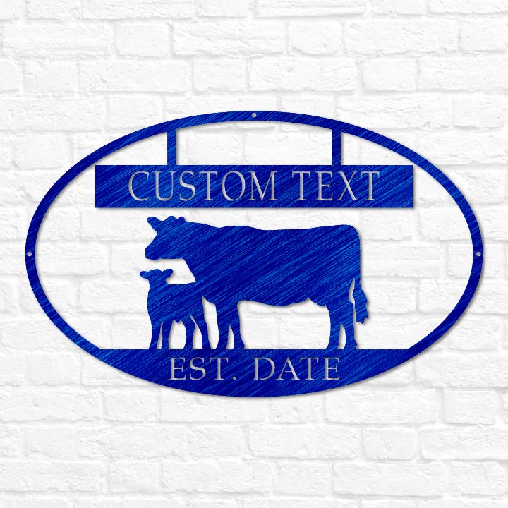 Cow Oval Monogram | Rustic Farmhouse Decor | Farm Name Sign– Lakeshore ...